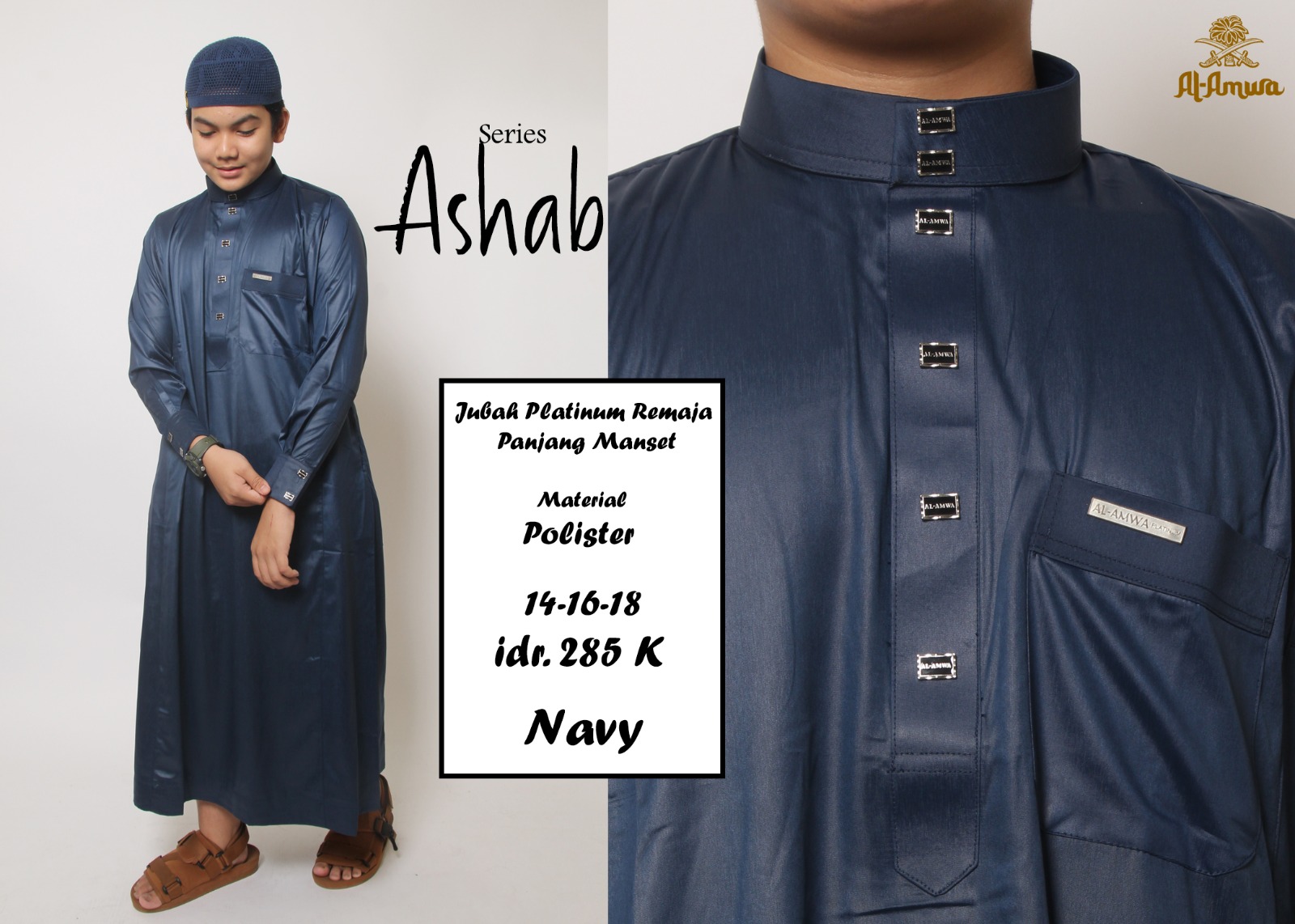 JUBAH THOBE SAUDI ASHAB series AL-AMWA PLATINUM - Al-Amwa